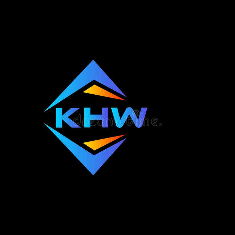 KHW Abstract Technology Logo Design on Black Background. KHW Creative ...