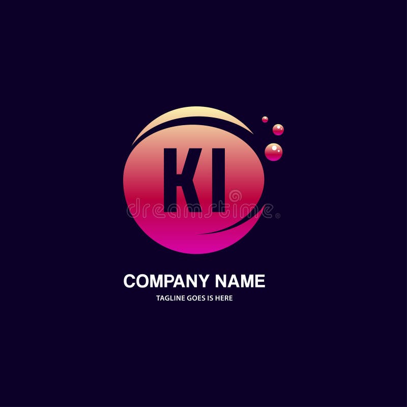 KI Initial Logo with Colorful Circle Template Vector Stock Illustration ...