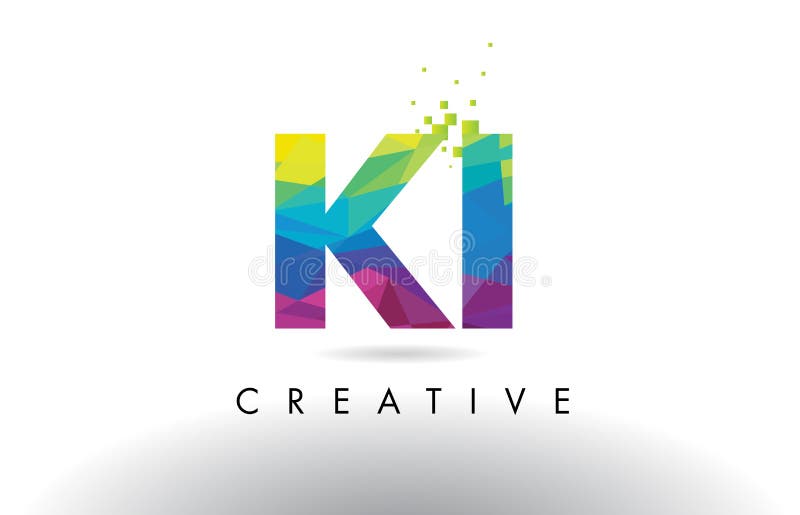 Ki K I Colorful Letter Origami Triangles Design Vector Stock Vector Illustration Of Media