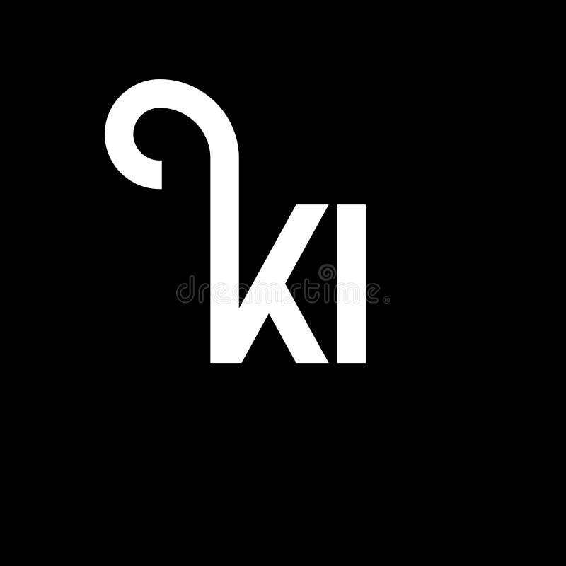 KI Letter Logo Design on Black Background. KI Creative Initials Letter ...