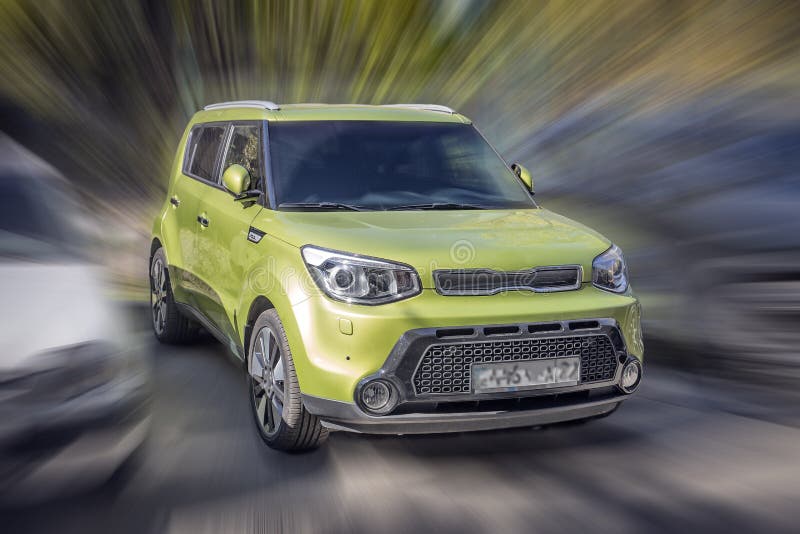 KIA compact car. stock image. Image of blurred, compact - 102697597