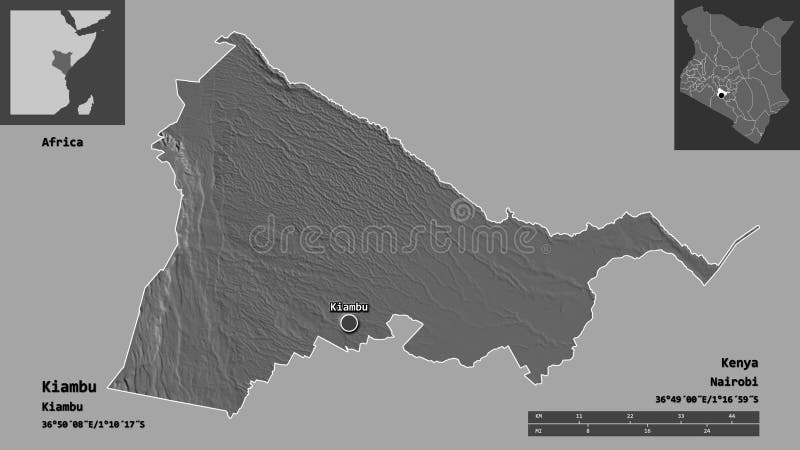 Kiambu County Republic of Kenya, Central Province Map Vector ...