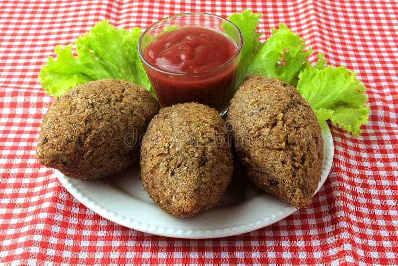 Kibbeh on the Plate, Traditional Lebanese Cuisine Food, Isolated on ...