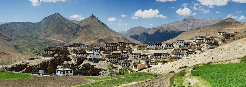Kibber stock photo. Image of village, indian, blue, mountain - 29602438