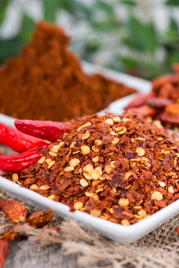Kibbled Chilli Fruits stock photo. Image of macro, detail - 34932722