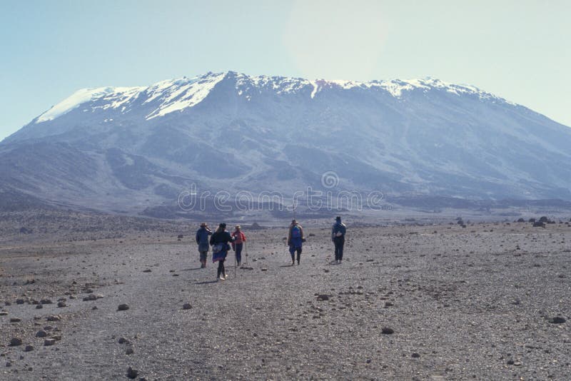 Kilimanjaro Climbers in Crater Stock Photo - Image of camp, crater: 6961714