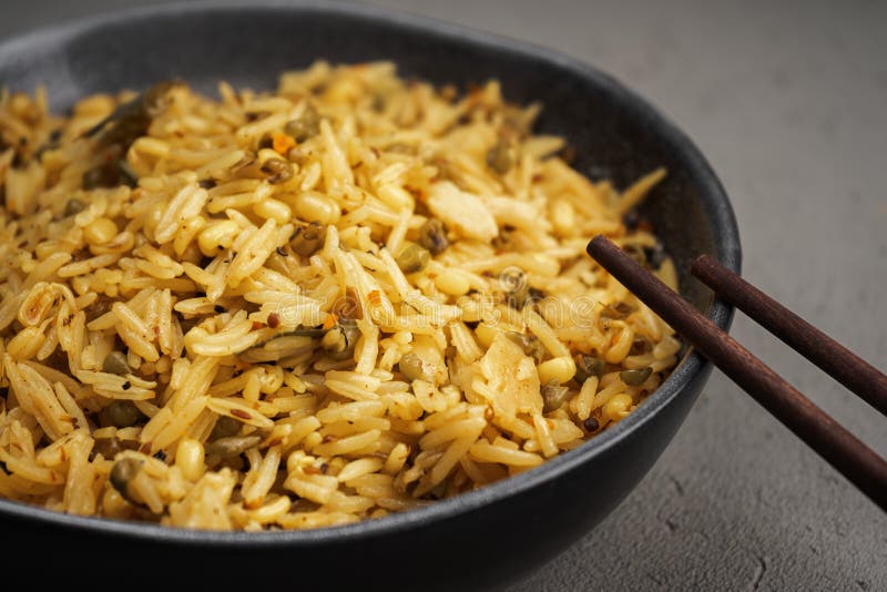 Kichari in a Gray Plate with Khasi Sticks on the Concrete Surface Close ...