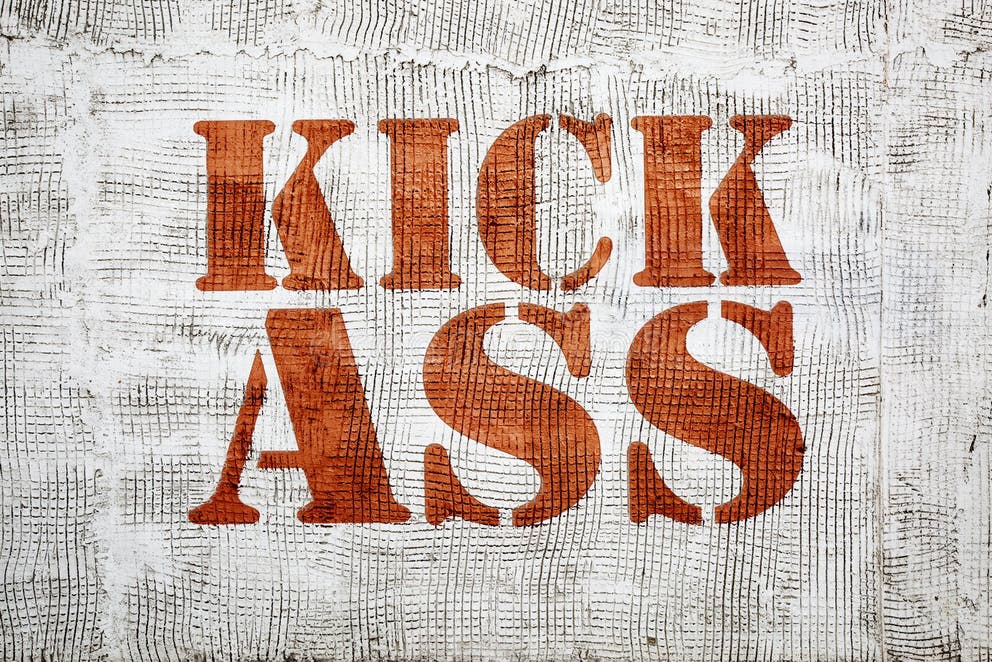 Kick graffiti sign stock photo. Image of wall, business - 99066678