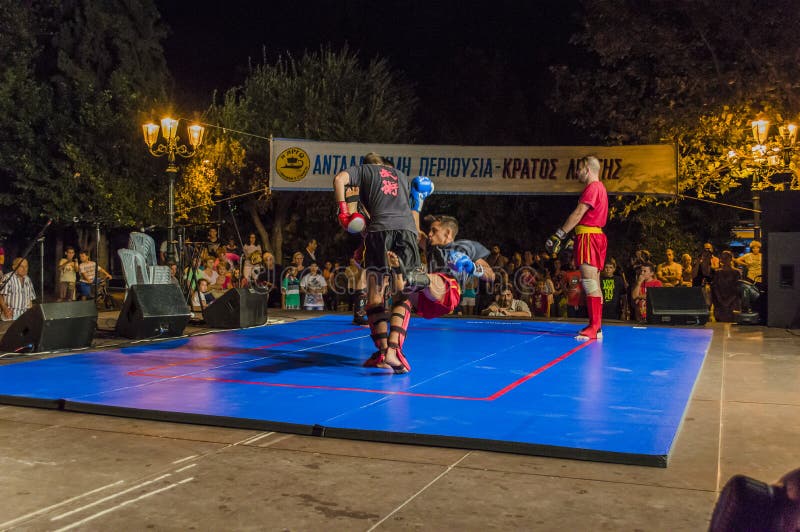 Kick Box fight editorial image. Image of athens, black - 60005330