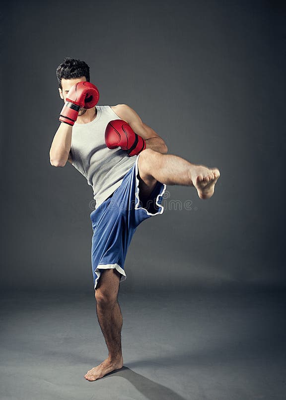 Kick boxer stock photo. Image of space, boxer, feet, sports - 25923438