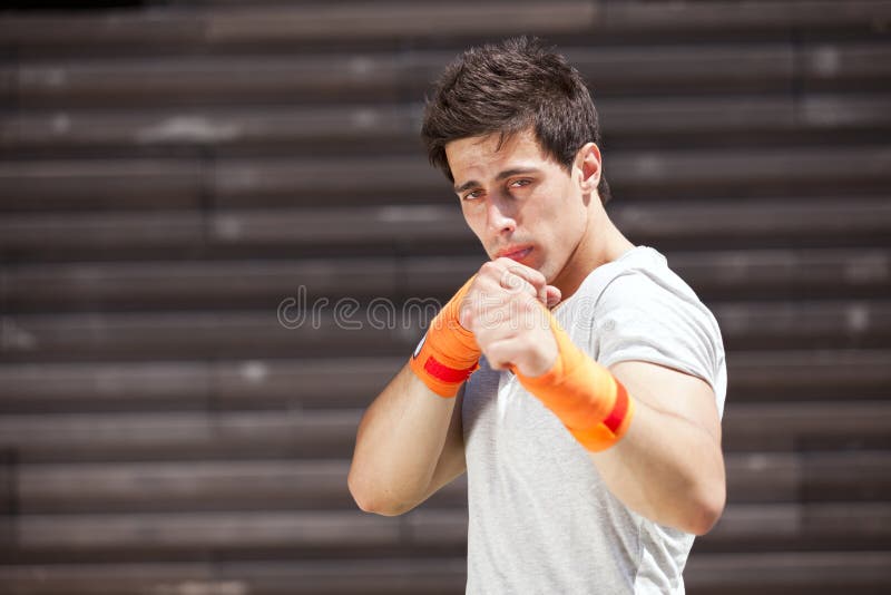 Kick boxing athlete stock image. Image of fist, athletic - 27256967