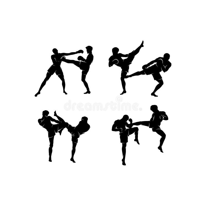 Kick Boxing and Mixed Martial Arts Logo Vector Stock Vector ...