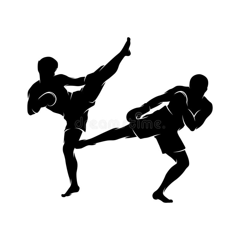 Kick Boxing and Mixed Martial Arts Logo Vector Stock Vector ...