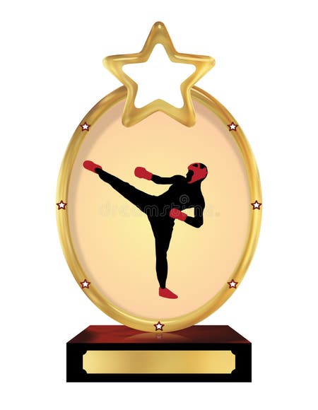 Kick boxing Trophy stock illustration. Illustration of graphic - 24090250