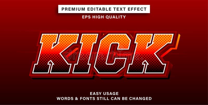 Kick Off Text Effect Creative Concept Vector. Football Style Stock ...