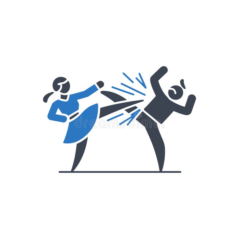 Kick Fight Icon stock vector. Illustration of sign, action - 376289934