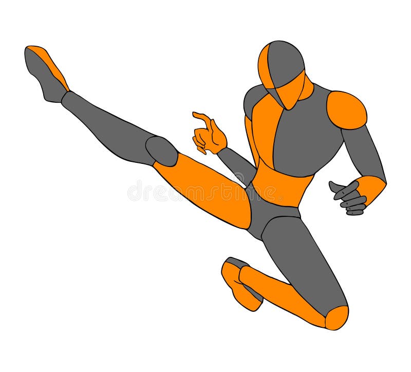 Kick fighter illustration stock vector. Illustration of design - 126140039