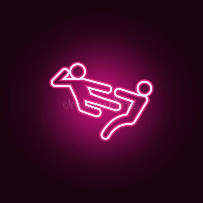 Kick in Flight Icon. Elements of Fight in Neon Style Icons Stock ...