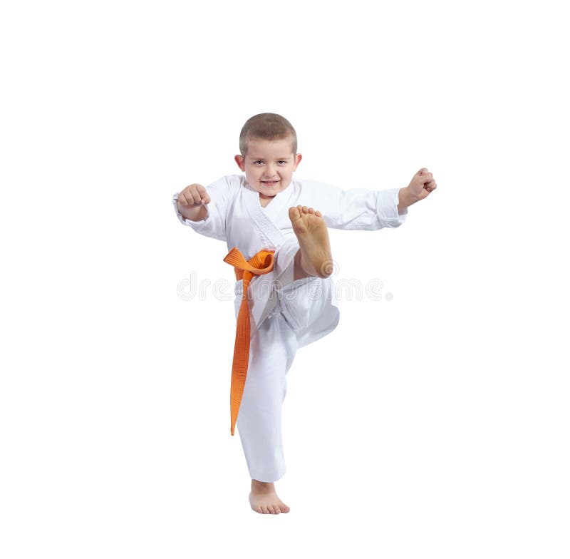 Kick Forward Athlete is Beating Stock Image - Image of martial, active ...