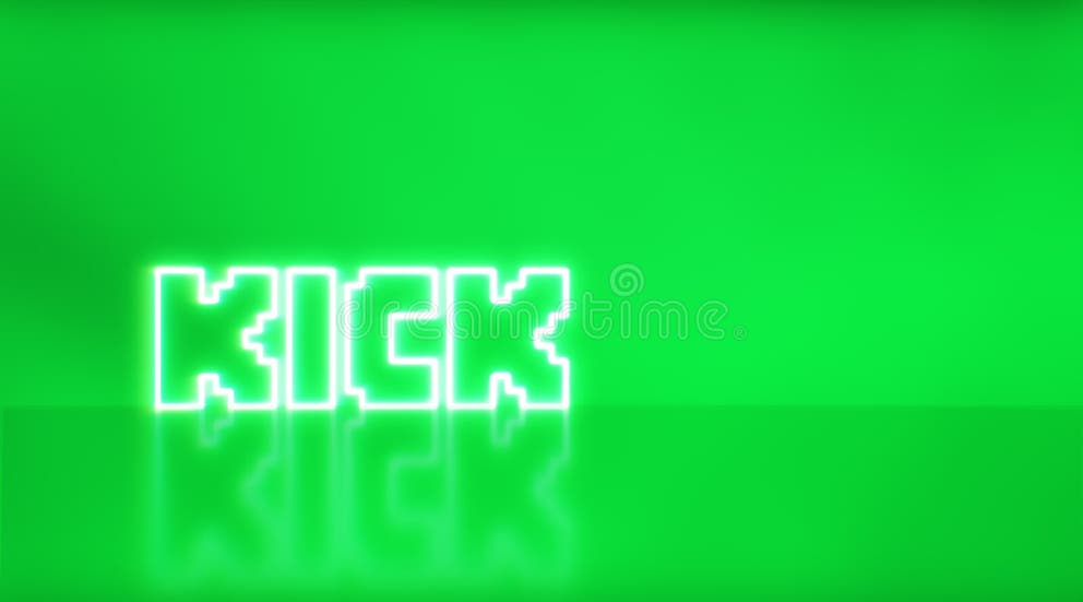 Kick Logo in Neon on Green Background Editorial Photography ...