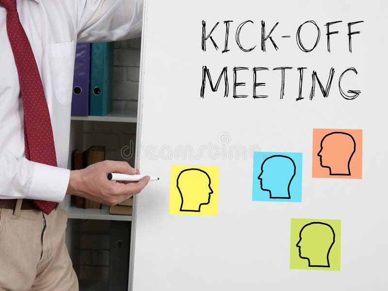 KICK-OFF MEETING - Business Concept, Message on the Sticker on Folder ...