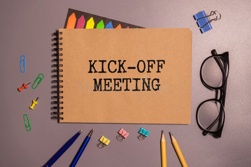 KICK-OFF MEETING Text on Paper Folder with Pen. Business Concept Stock ...