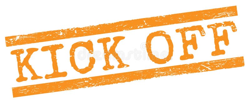 KICK OFF Text on Orange Lines Stamp Sign Stock Illustration ...