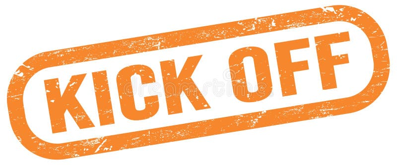 KICK OFF, Text Written on Orange Stamp Sign Stock Illustration ...