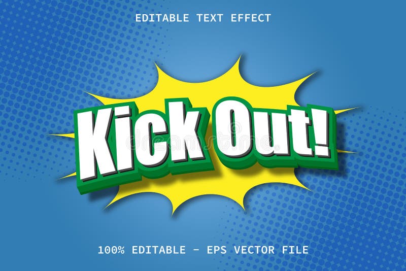 Kick Out with Modern Comic Style Editable Text Effect Stock Vector ...