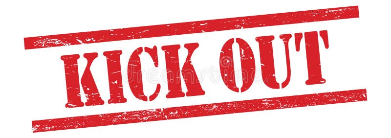 KICK OUT Text on Red Grungy Lines Stamp Stock Illustration ...