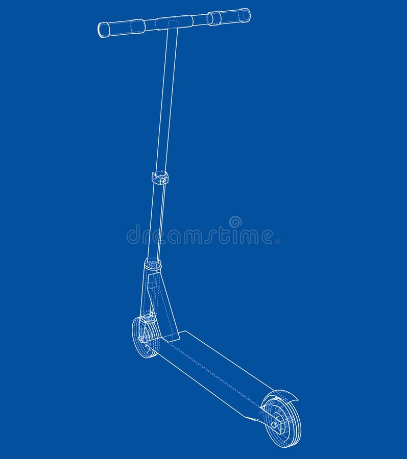 Kick Scooter Outline. Vector Stock Vector - Illustration of modern ...