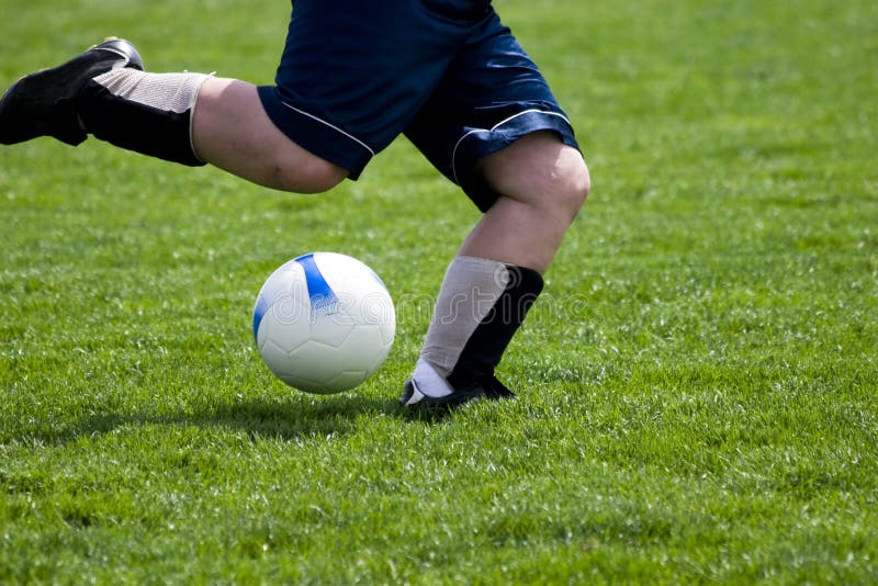 Kick Soccer Ball stock photo. Image of power, field, kicking - 5396778