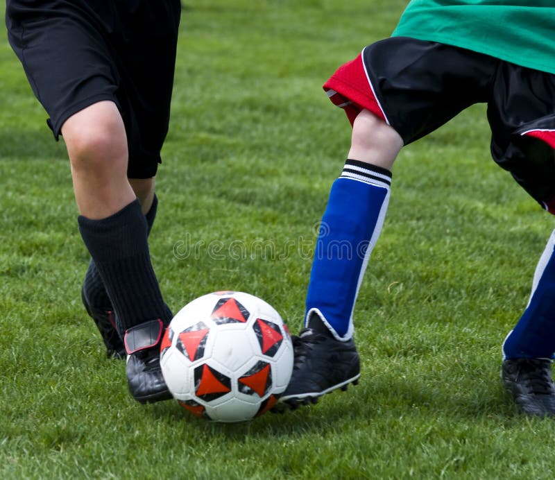 Kick Soccer Ball stock photo. Image of power, field, kicking - 5396778