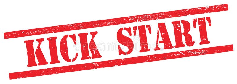 KICK START Text on Red Grungy Rectangle Stamp Stock Illustration ...