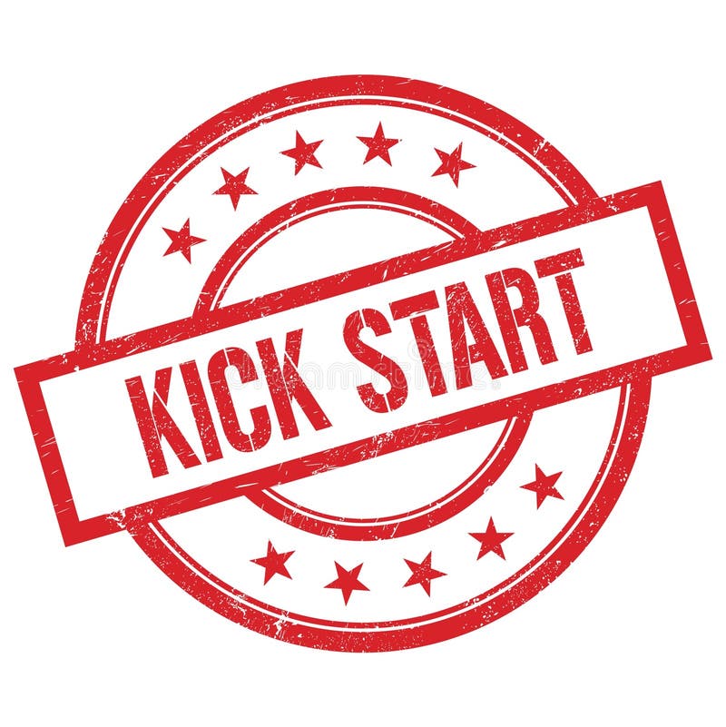 KICK START Text Written on Red Vintage Round Stamp Stock Illustration ...