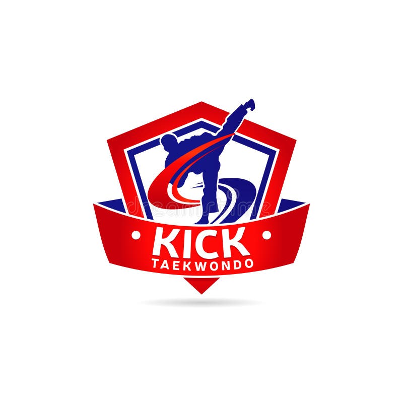 Kick Taekwondo Logo Symbol stock illustration. Illustration of karate ...