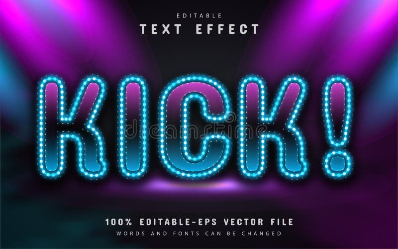 Kick Off Text Effect Creative Concept Vector. Football Style Stock ...