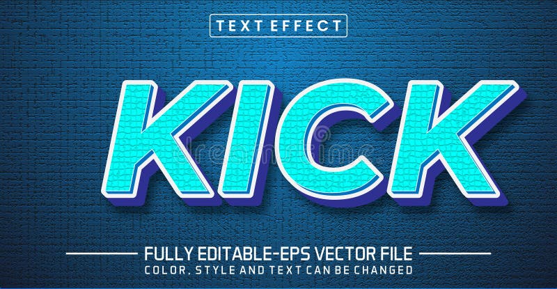 Kick Text Editable Style Effect Stock Vector - Illustration of vector ...