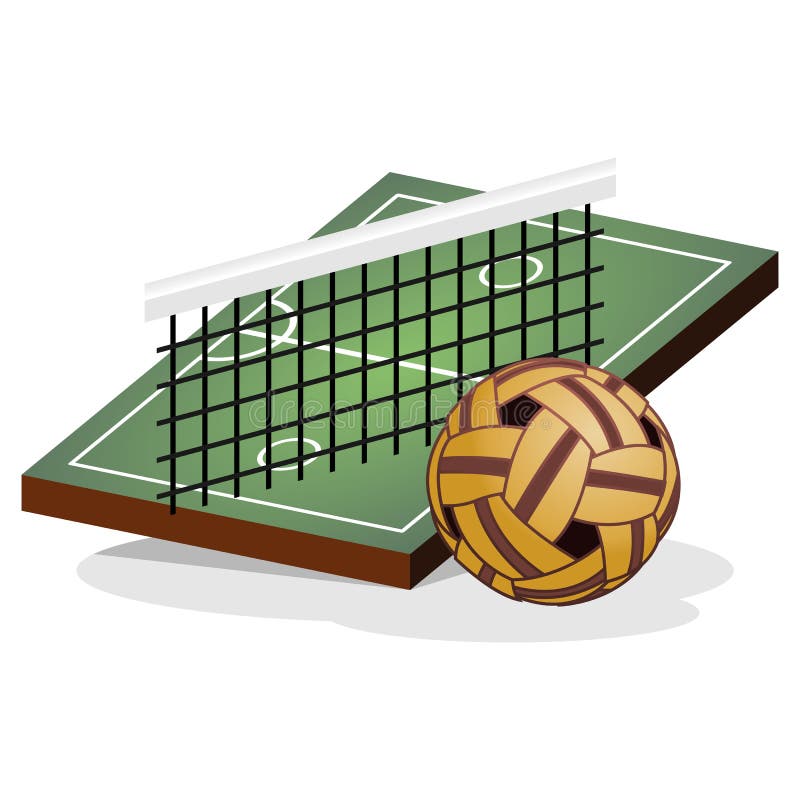 Kick Volleyball Field and Ball Vector Illustration Stock Vector ...