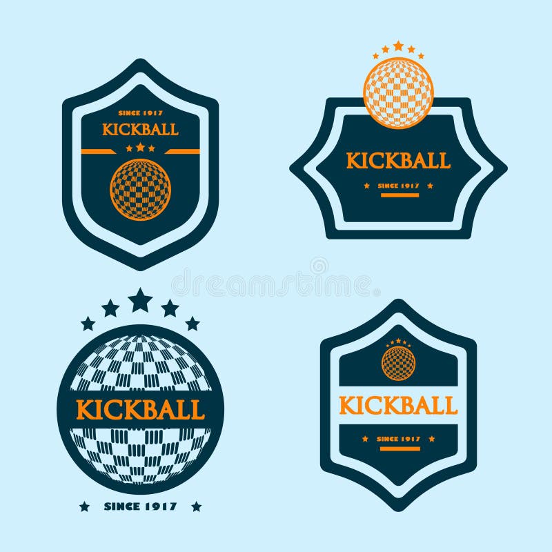 Kickball Badges Design Vector Flat Modern Isolated Illustration Stock ...