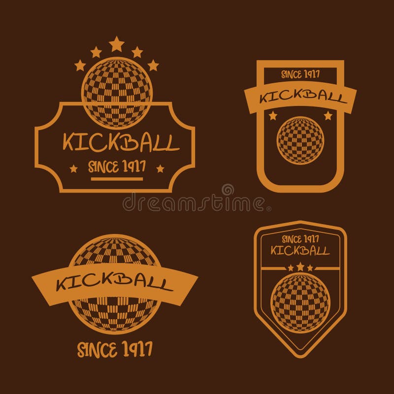 Kickball logo vector set stock vector. Illustration of icons - 248839418