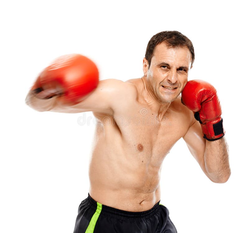Kickbox Fighter Executing a Punch Stock Photo - Image of practice ...