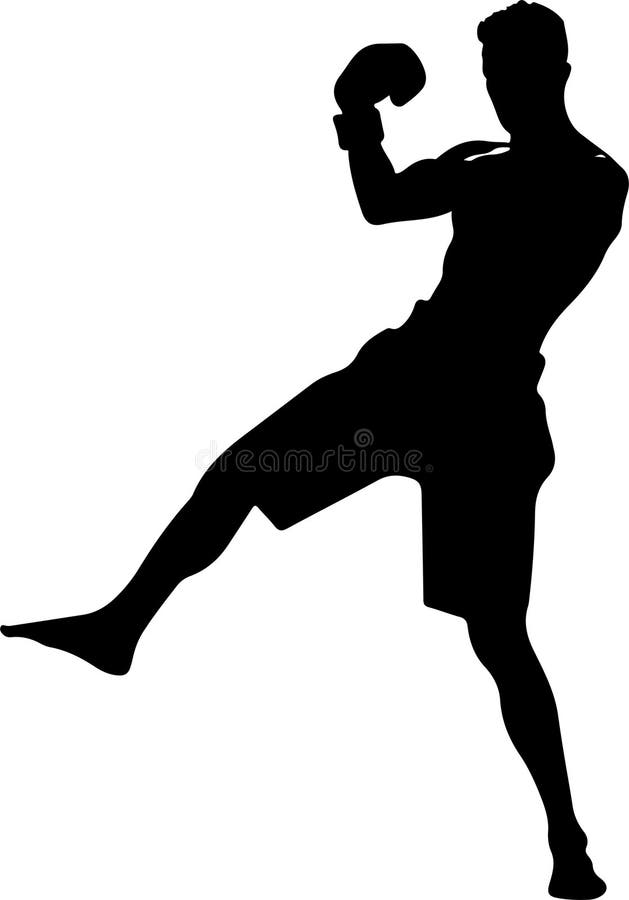 Kickbox Fighter Silhouette Vector Illustration Stock Vector ...