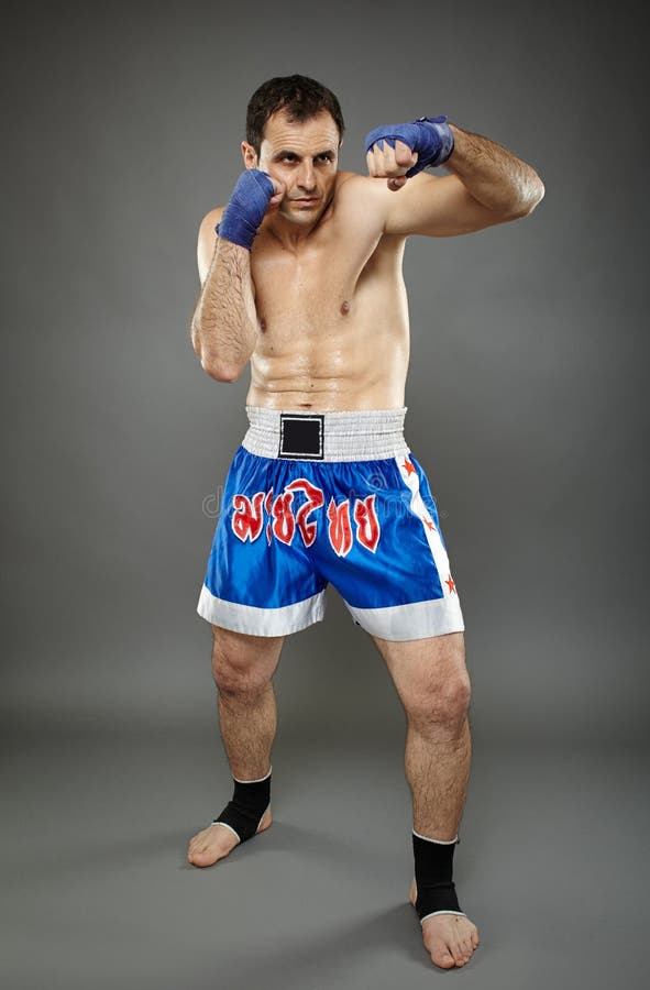 Kickboxer in guard stance stock image. Image of muay - 57919507