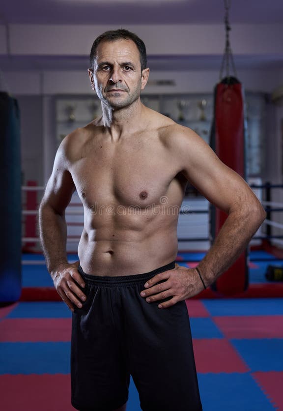 Kickboxer Posing in the Gym Stock Image - Image of active, male: 347311359