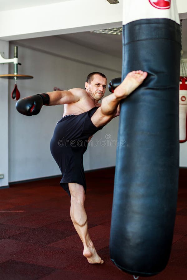 Kickboxer Training in the Gym Stock Image - Image of boxer, activity ...