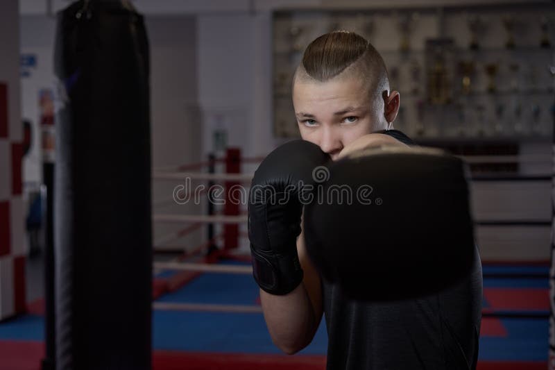 Kickboxer Training in a Kickboxing Club Stock Image - Image of combat ...