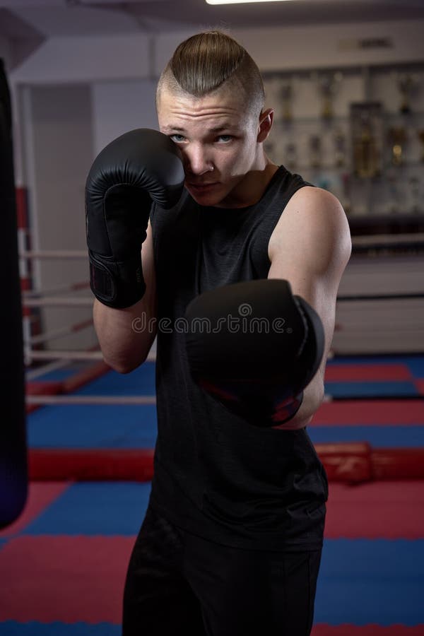 Kickboxer Training in a Kickboxing Club Stock Photo - Image of people ...