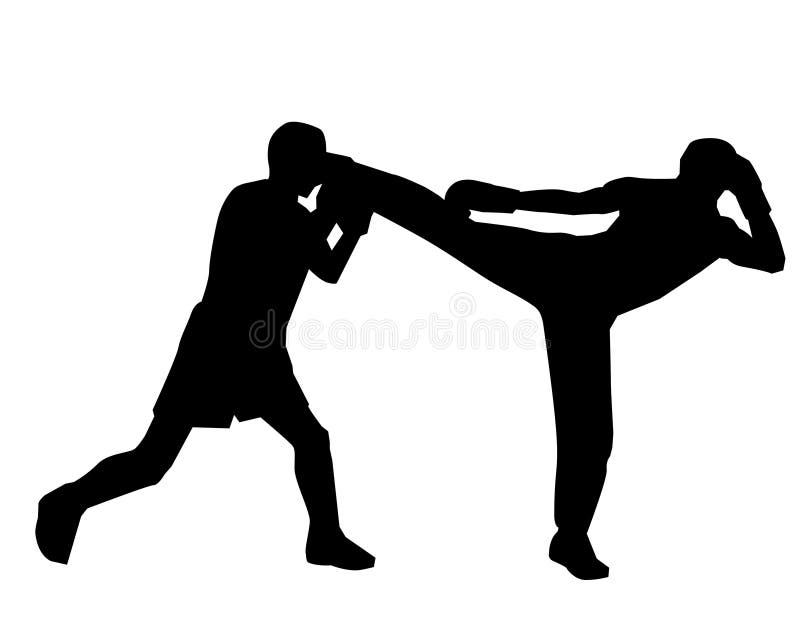 Kickboxers stock illustration. Illustration of kicking - 2039566