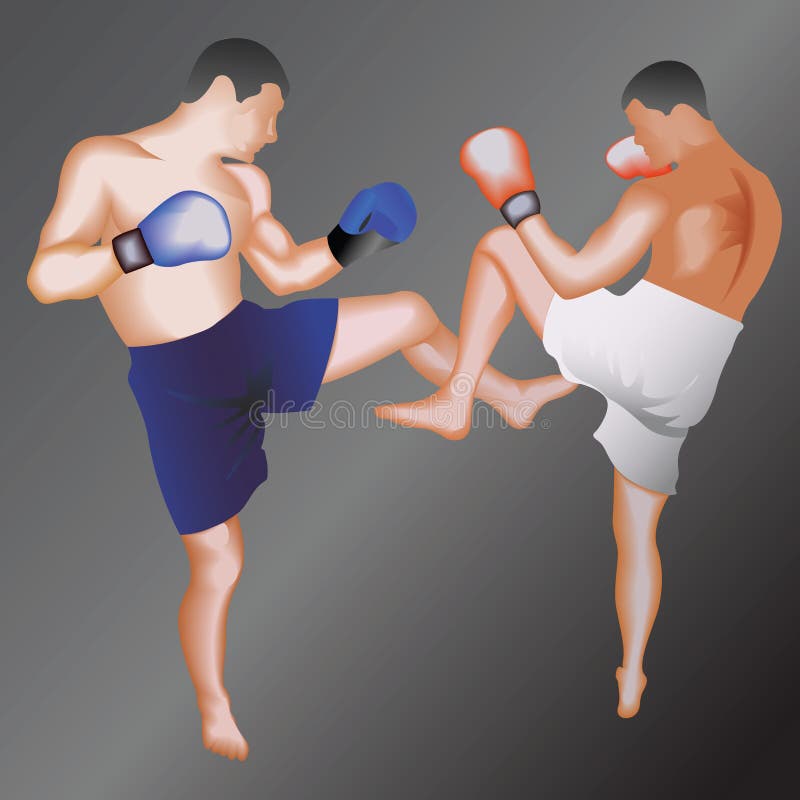 Kickboxers stock illustration. Illustration of kicking - 2039566